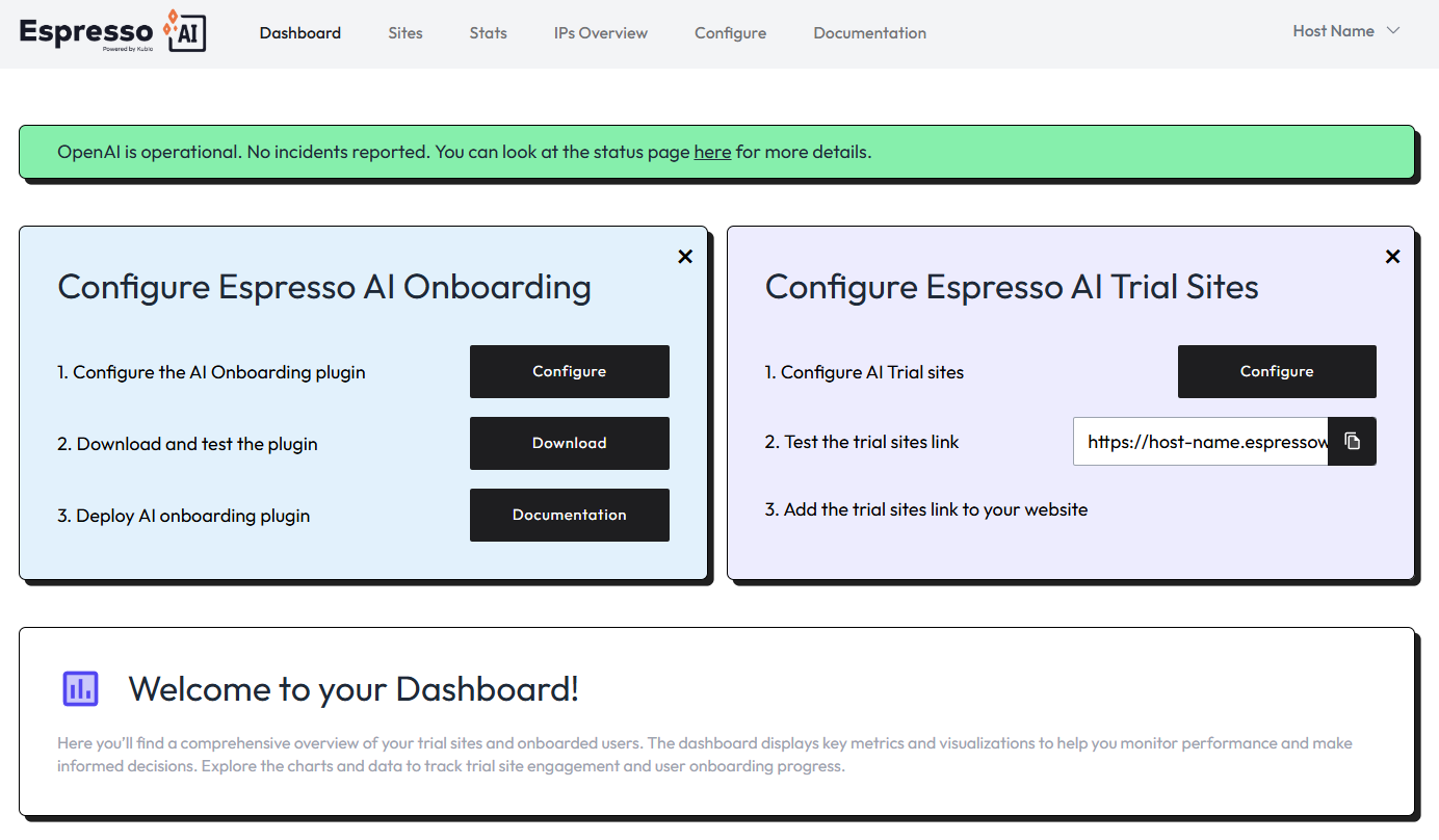 Dashboard - Espresso AI